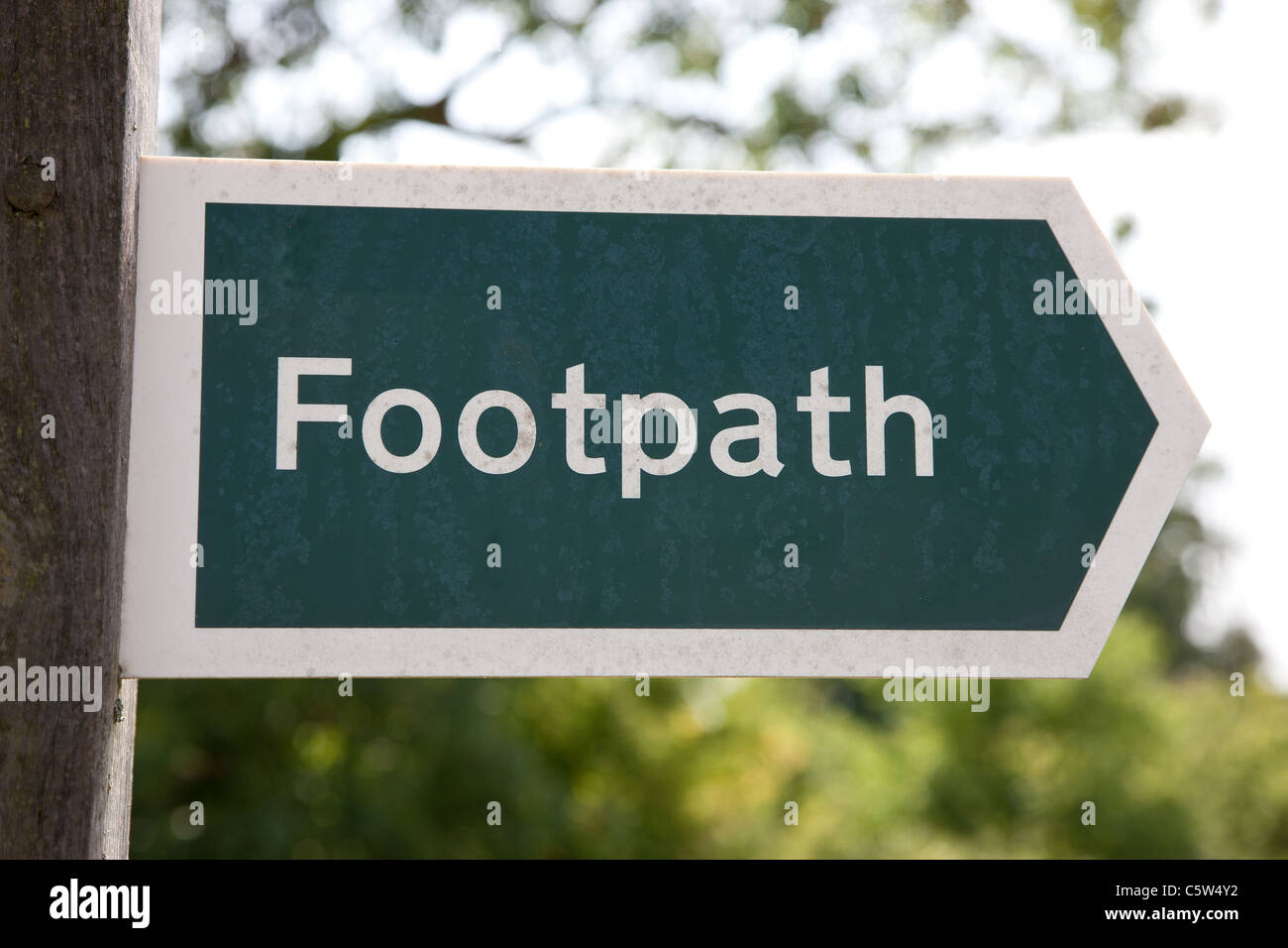 Footpath sign at the start of a rural walk Stock Photo - Alamy