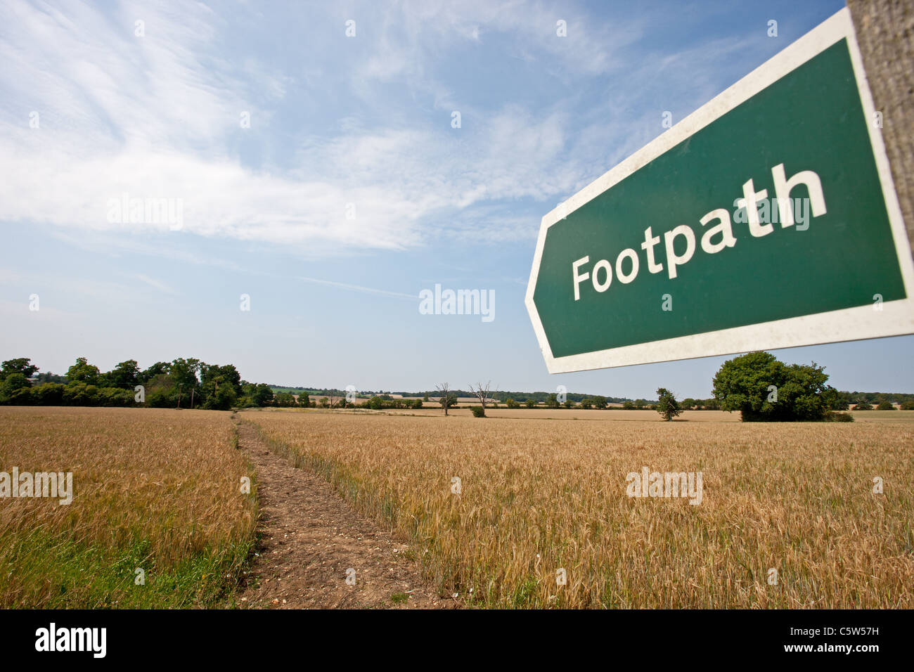 Footpath sign at the start of a rural walk Stock Photo - Alamy