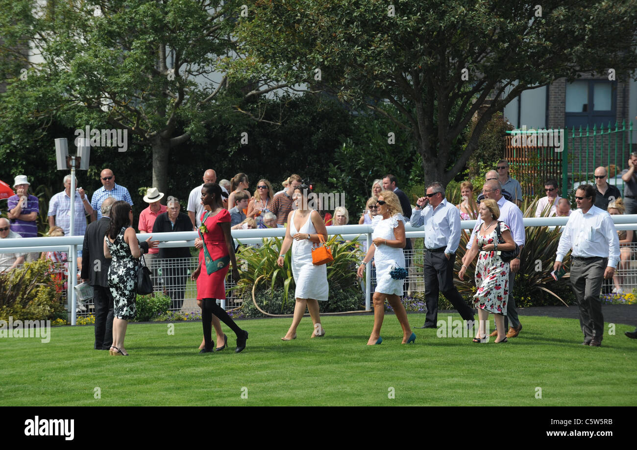 A packed crowd on the first day of the Brighton Races Festival UK Stock ...