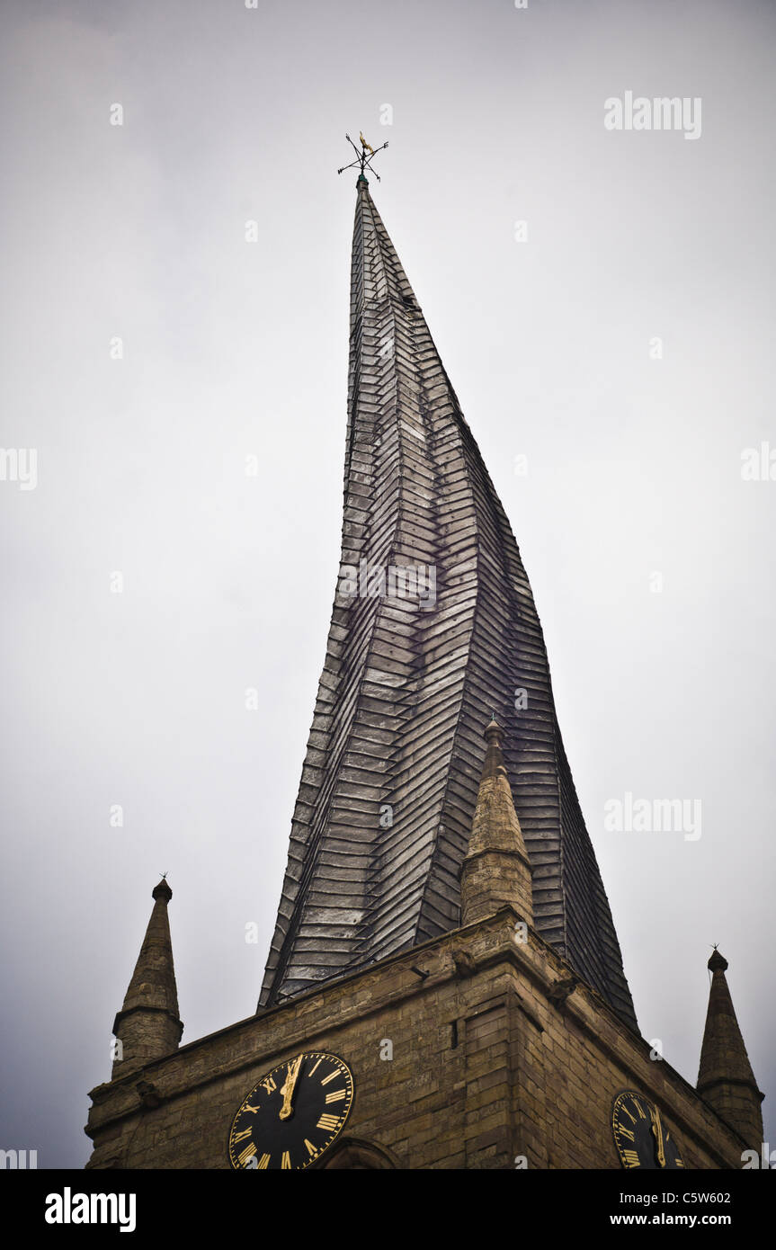 The famous crooked spire of Chesterfield Parish Church. UK Stock Photo ...
