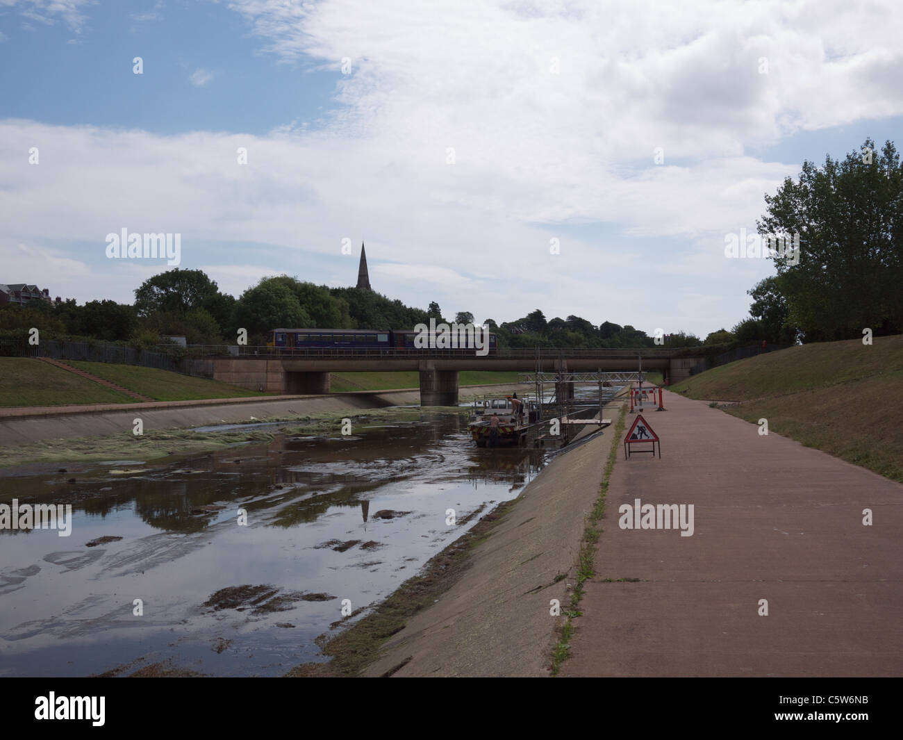 Drained flood relief, Exeter, Devon Stock Photo - Alamy