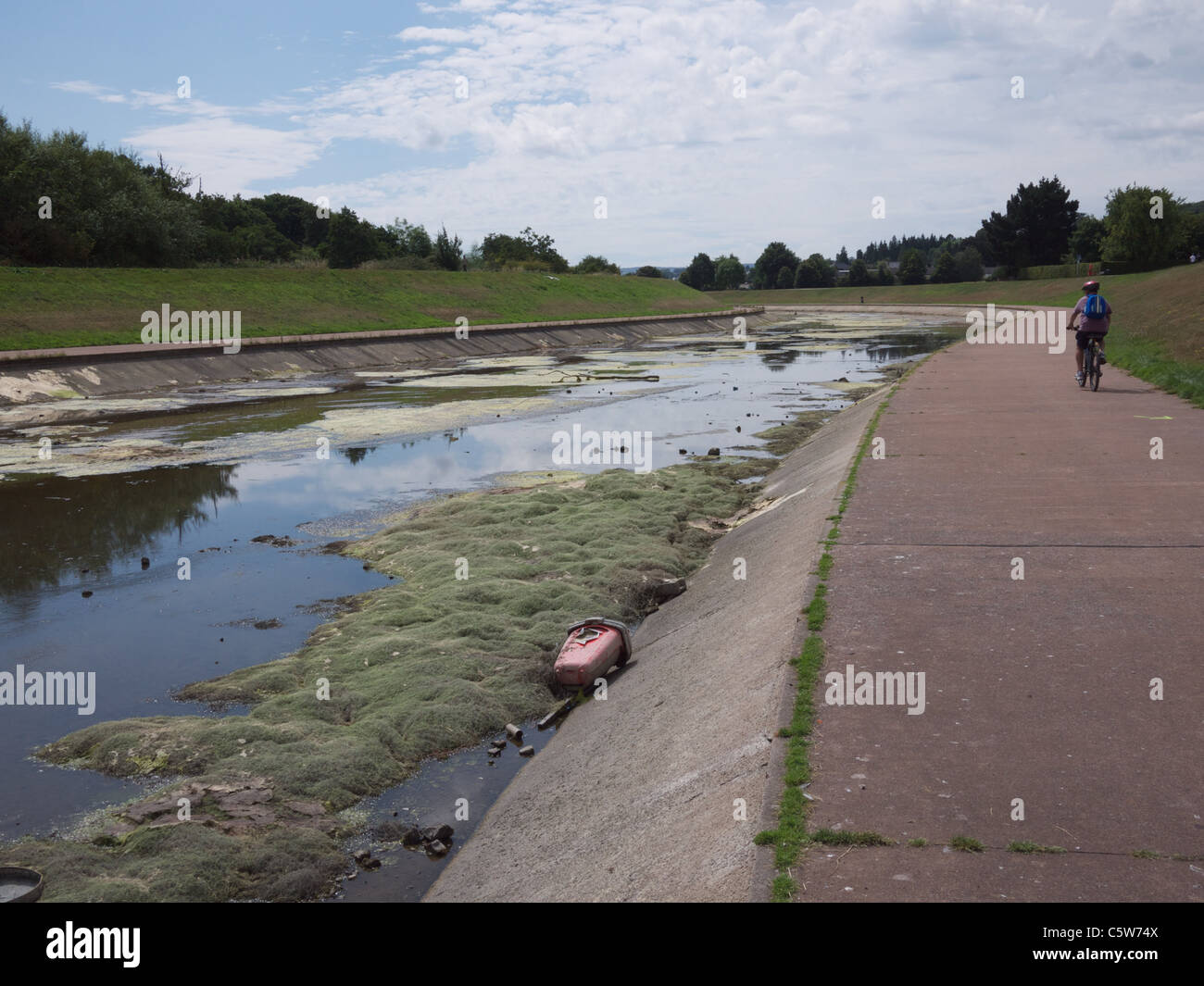 Drained flood relief, Exeter, Devon Stock Photo - Alamy