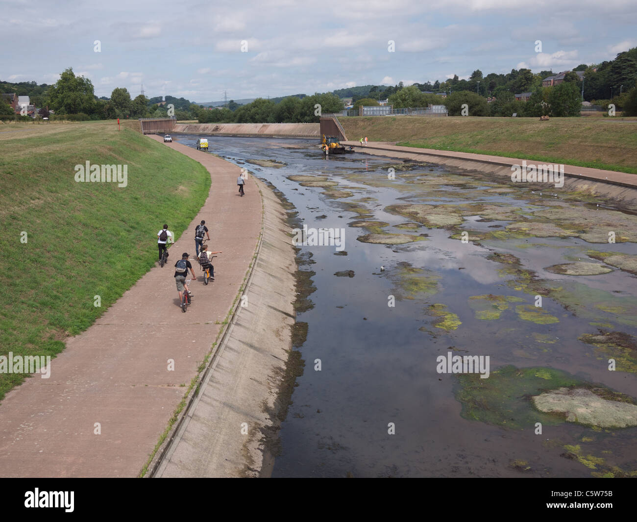Drained flood relief, Exeter, Devon Stock Photo - Alamy