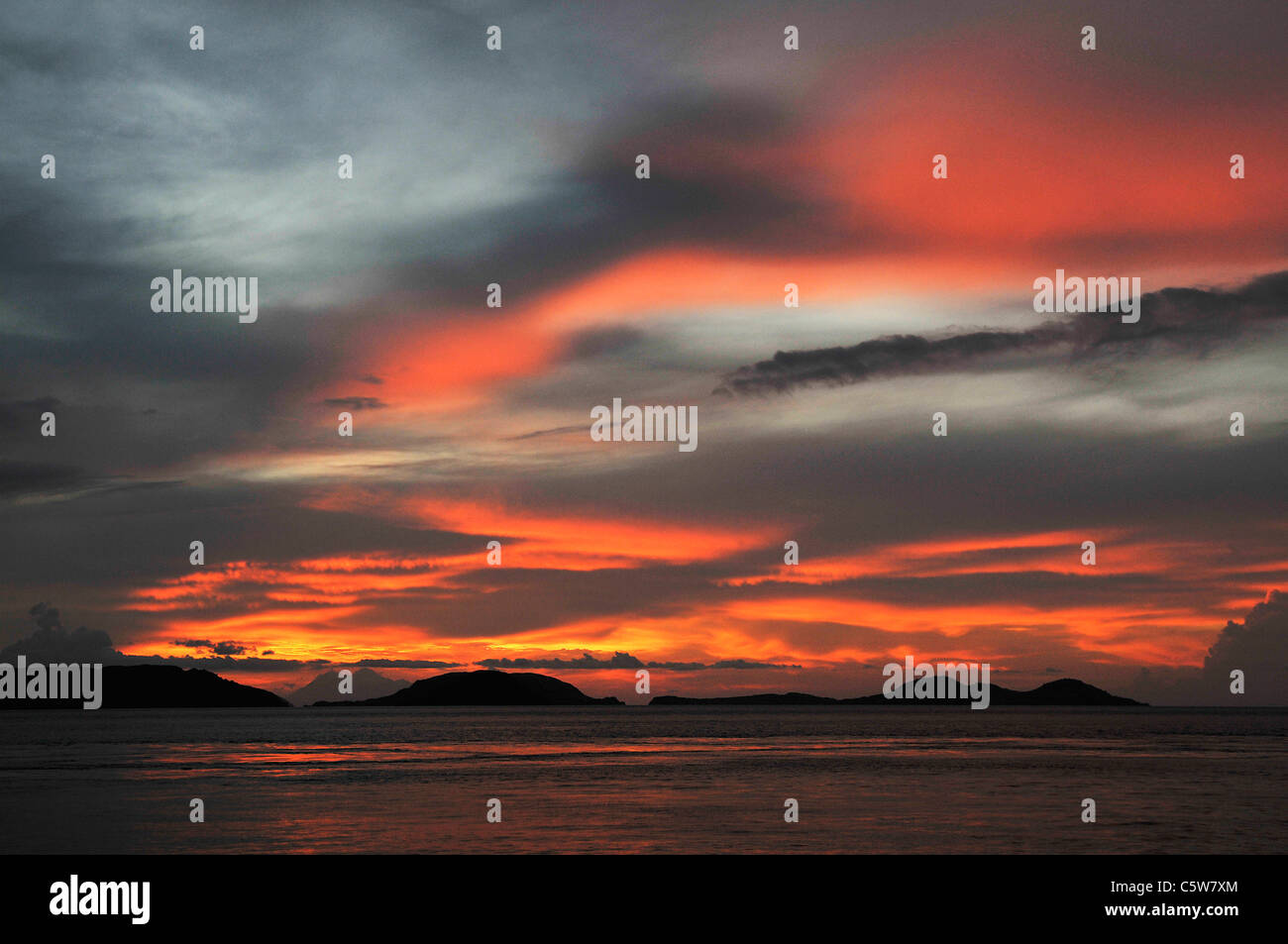 Asia, Indonesia, Sunset over Komodo Island Stock Photo - Alamy