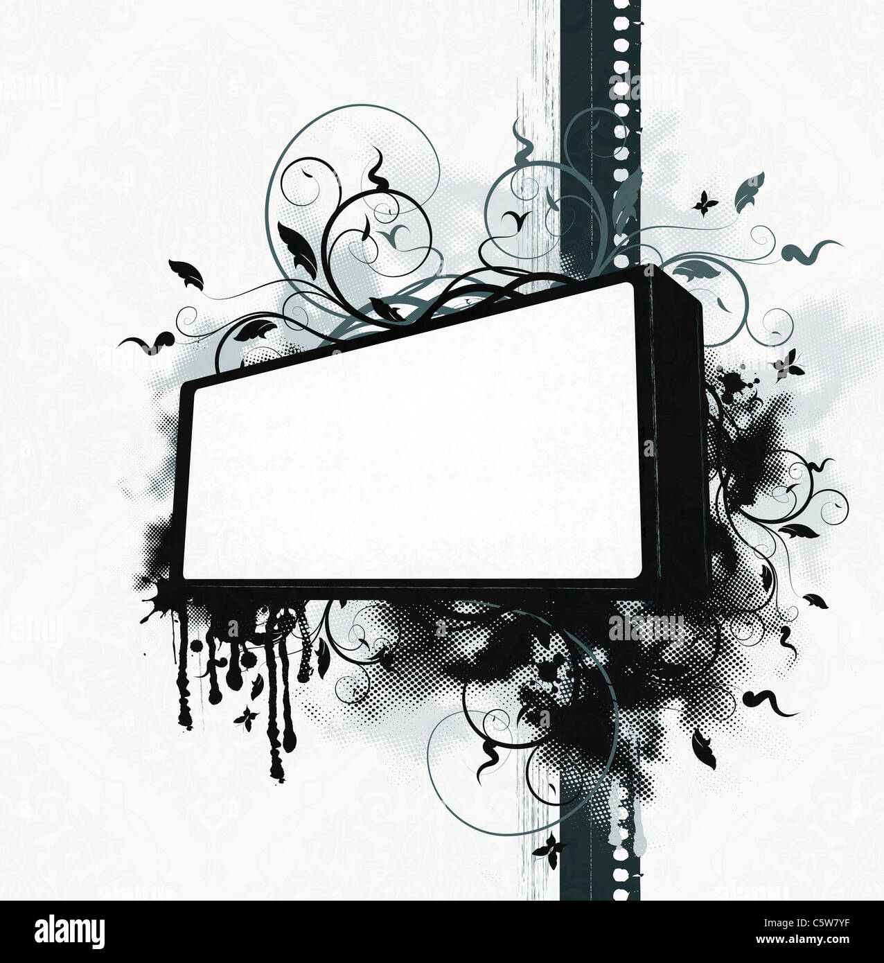 Grunge bitmap background with ornate elements Stock Photo - Alamy