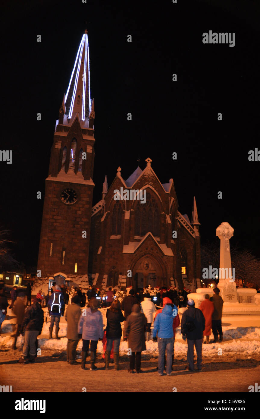 Village life after snow storm, Ballater, Royal Deeside, Scotland Stock ...