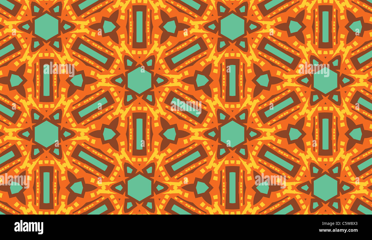 Arabic style seamless kaleidoscope wallpaper pattern in warm tones Stock Photo - Alamy