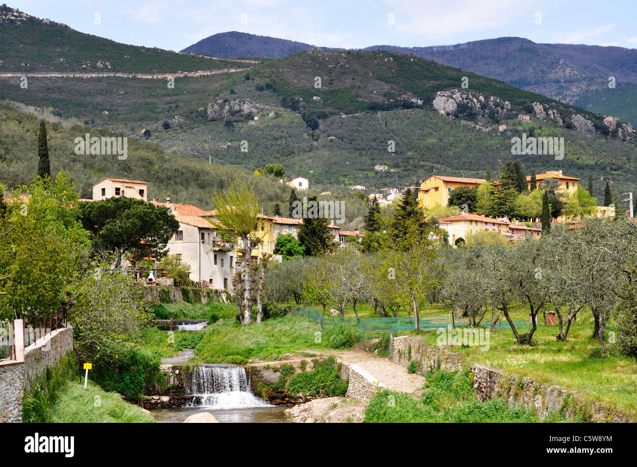 Tuscany village in spring Stock Photo - Alamy