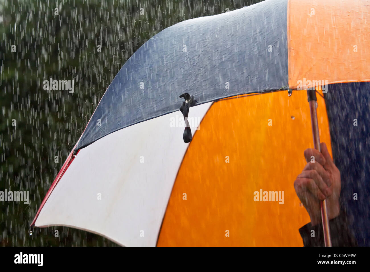 Rain on Umbrella Stock Photo - Alamy