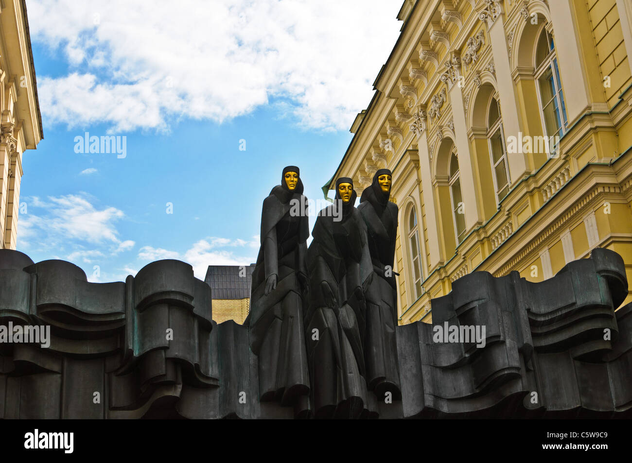 Statue of three muses, National Drama Theatre - Vilnius, Lithuania ...
