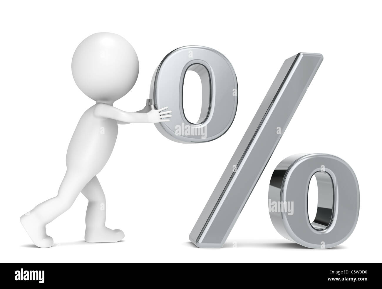 3d White Man With Percentage