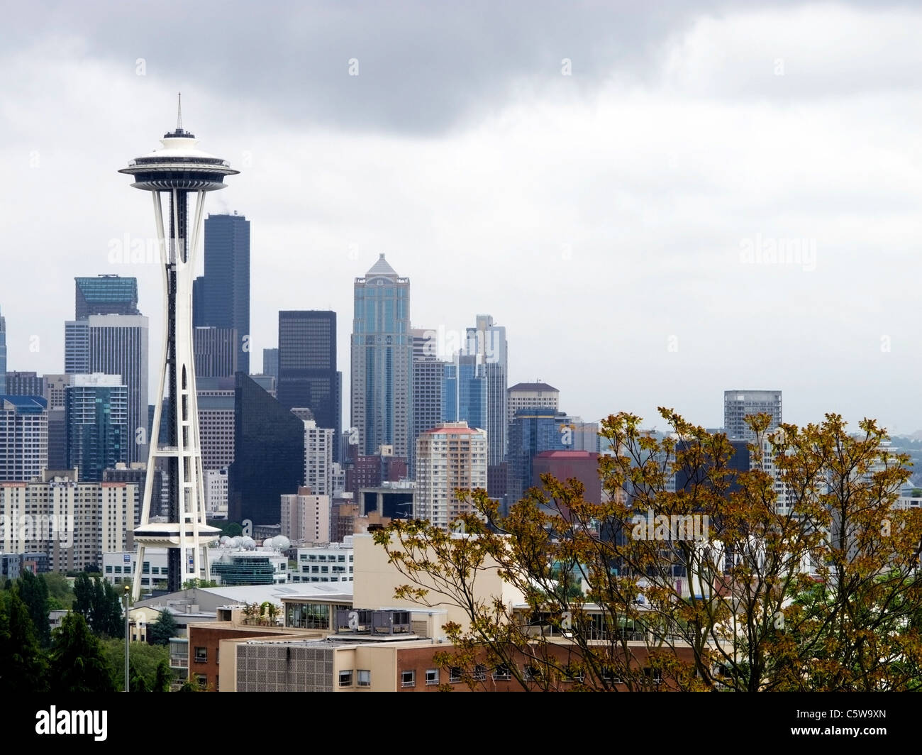 Cityscape of Seattle on a Cloudy Day Stock Photo - Alamy