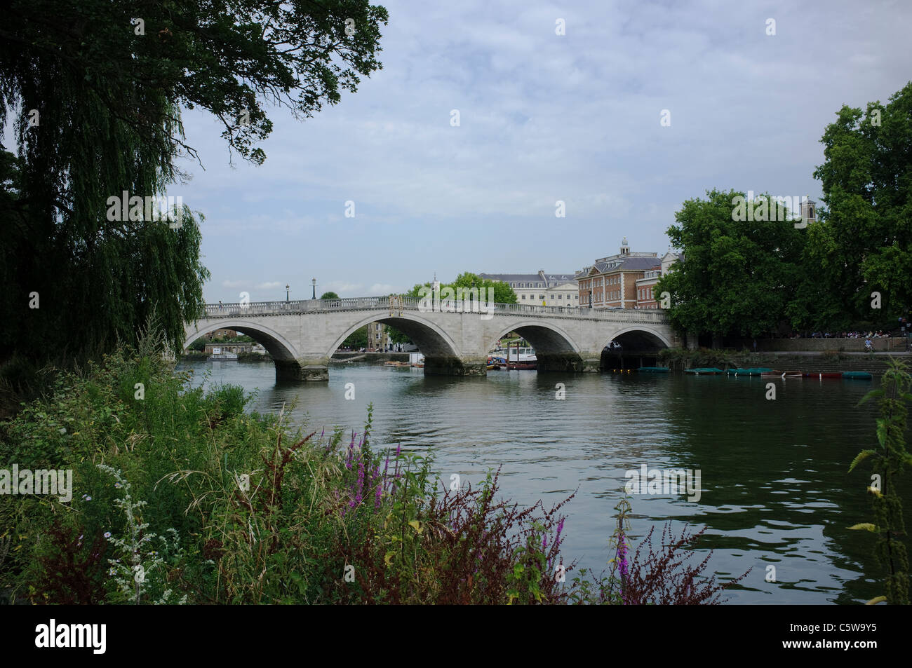 Richmond Bridge from The Thames Path -1 Stock Photo - Alamy
