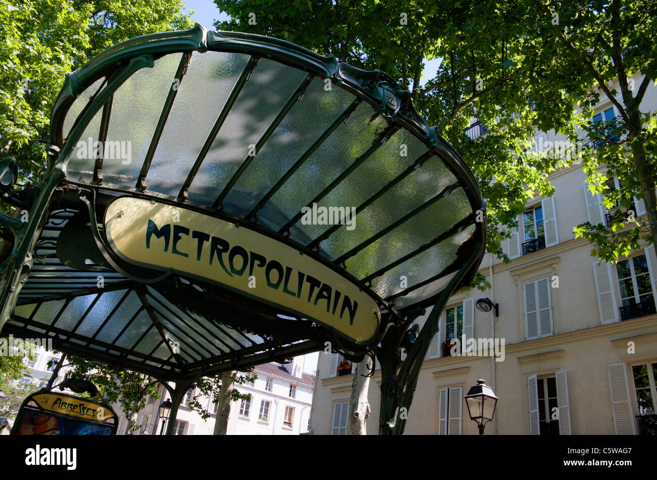 France, Paris, Montmartre, Metro entrance, close up Stock Photo - Alamy