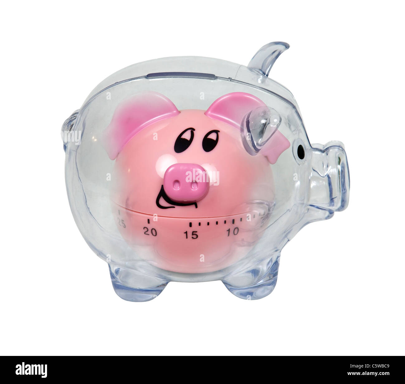Waiting for investments to mature shown by a piggy timer in a piggy ...