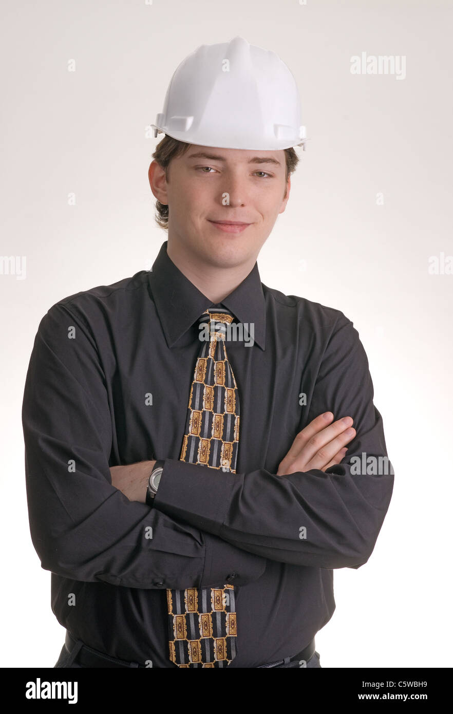 Portrait of young construction engineer with a smile on his face Stock ...