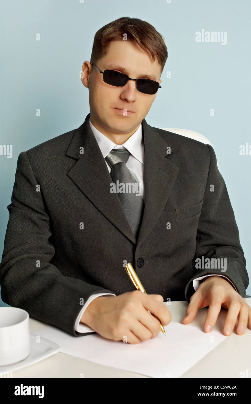 An official from the Intelligence service in the black glasses Stock ...