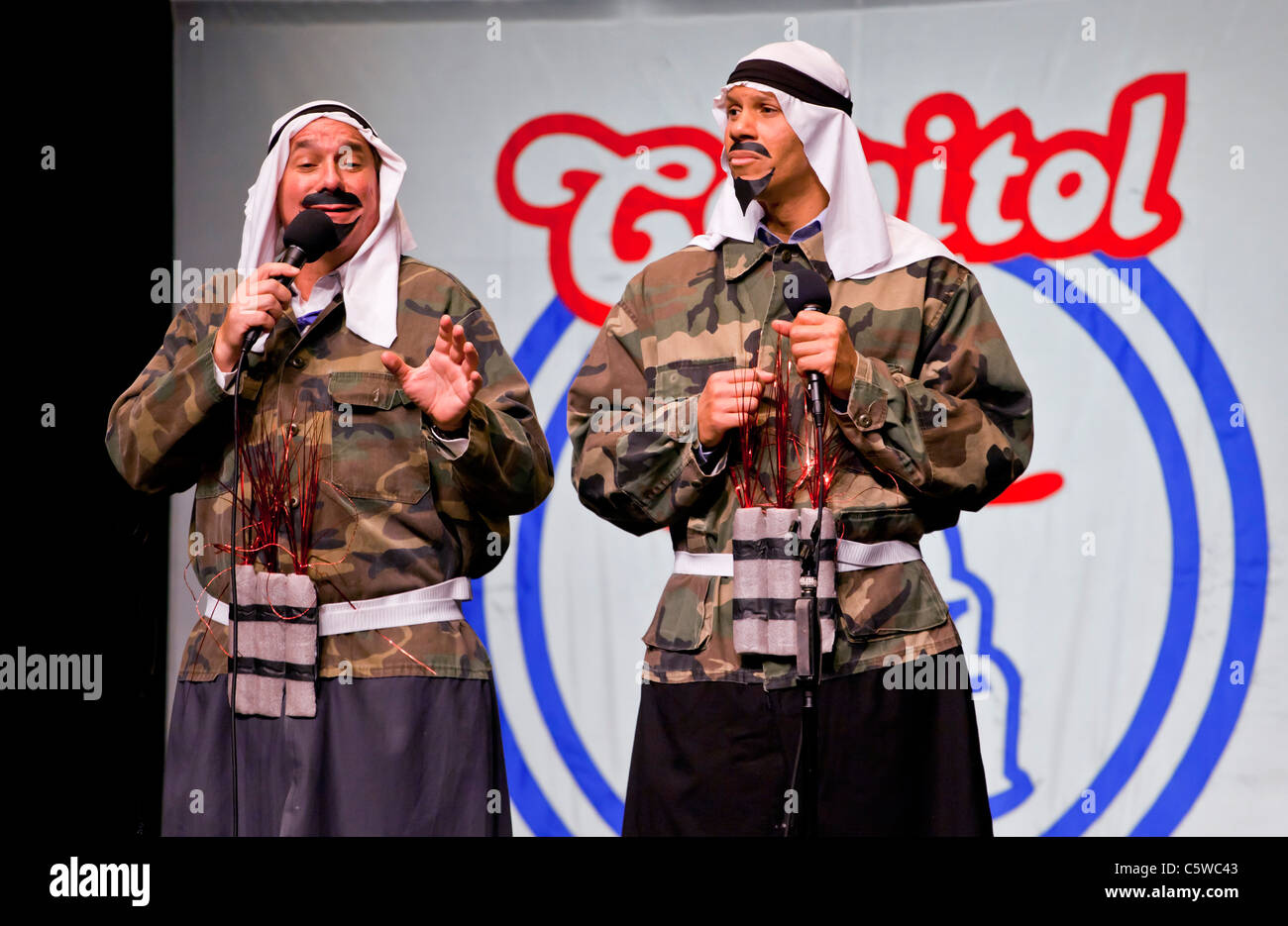 The comedy group CAPITOL STEPS spoofs Muslim terrorists at the SUNSET ...