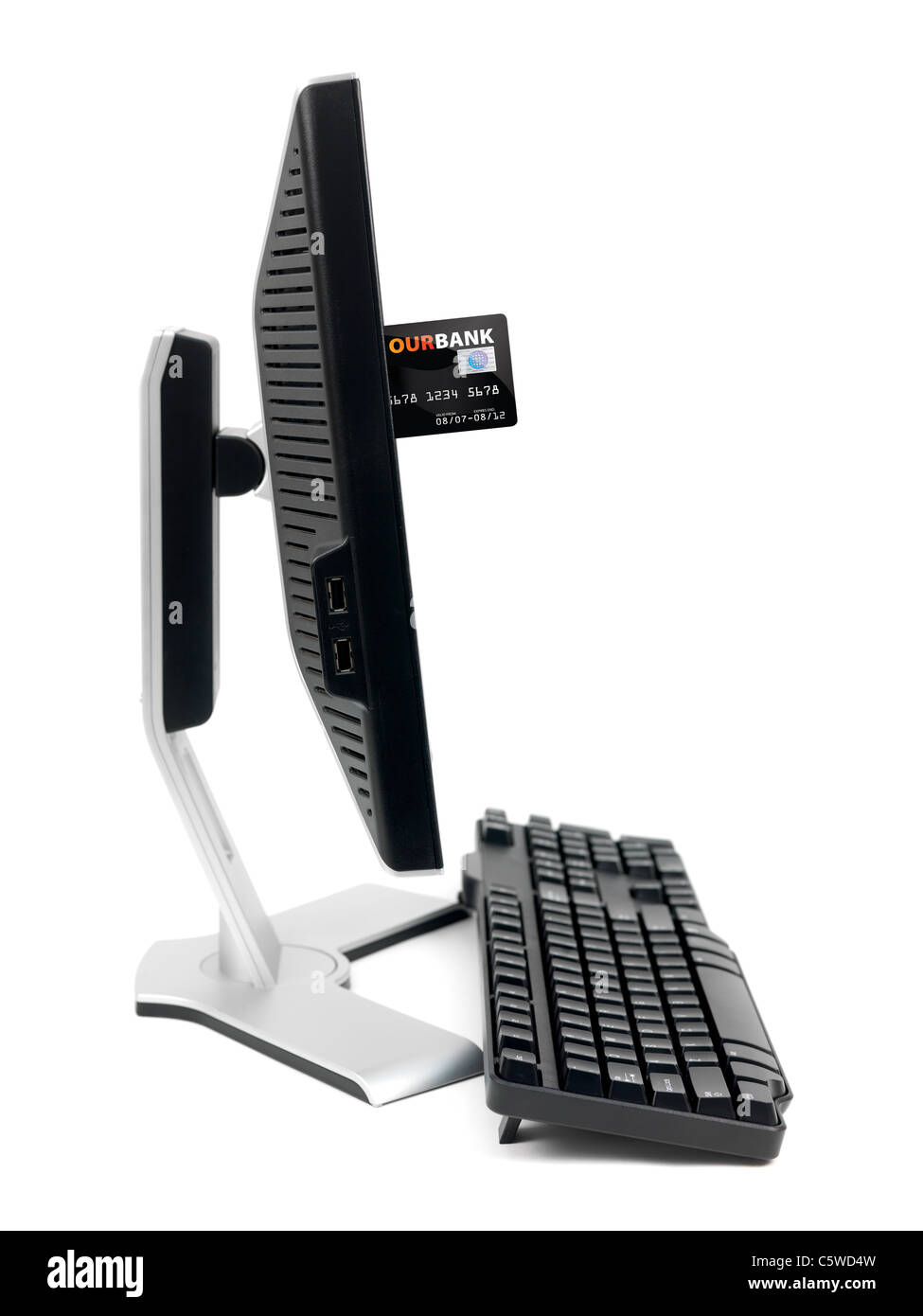 Woman using bank card Cut Out Stock Images & Pictures - Alamy