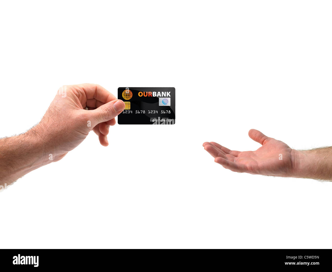 Woman using bank card Cut Out Stock Images & Pictures - Alamy