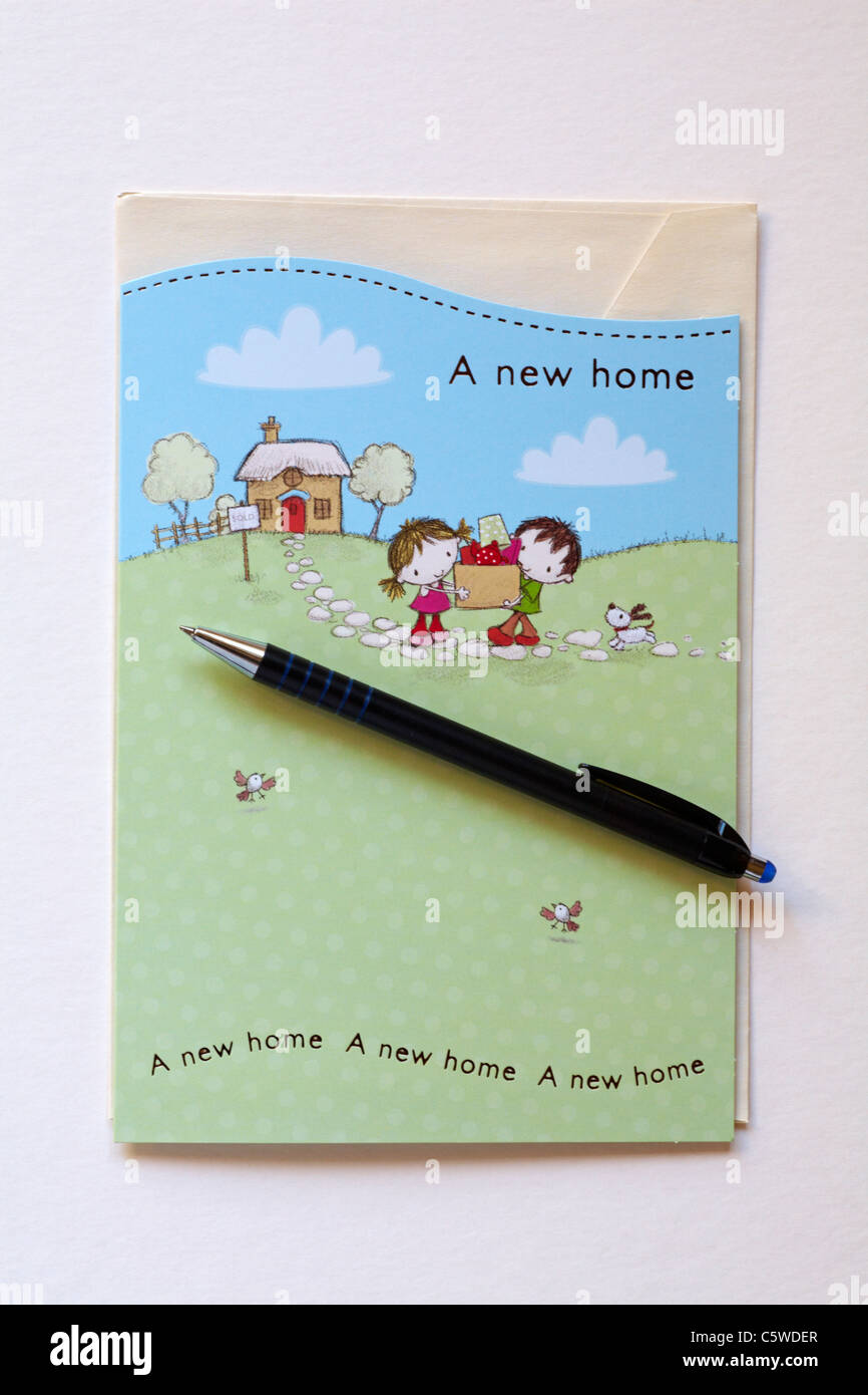Getting ready to write a new home card isolated on white background ...
