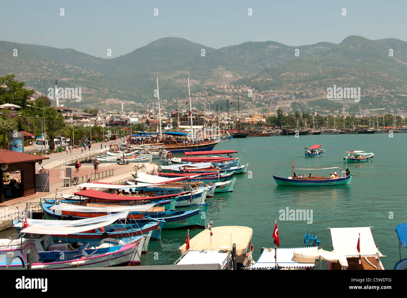 Alanya Boat Town Ship Turkey Port Harbor Beach Sea Stock Photo - Alamy