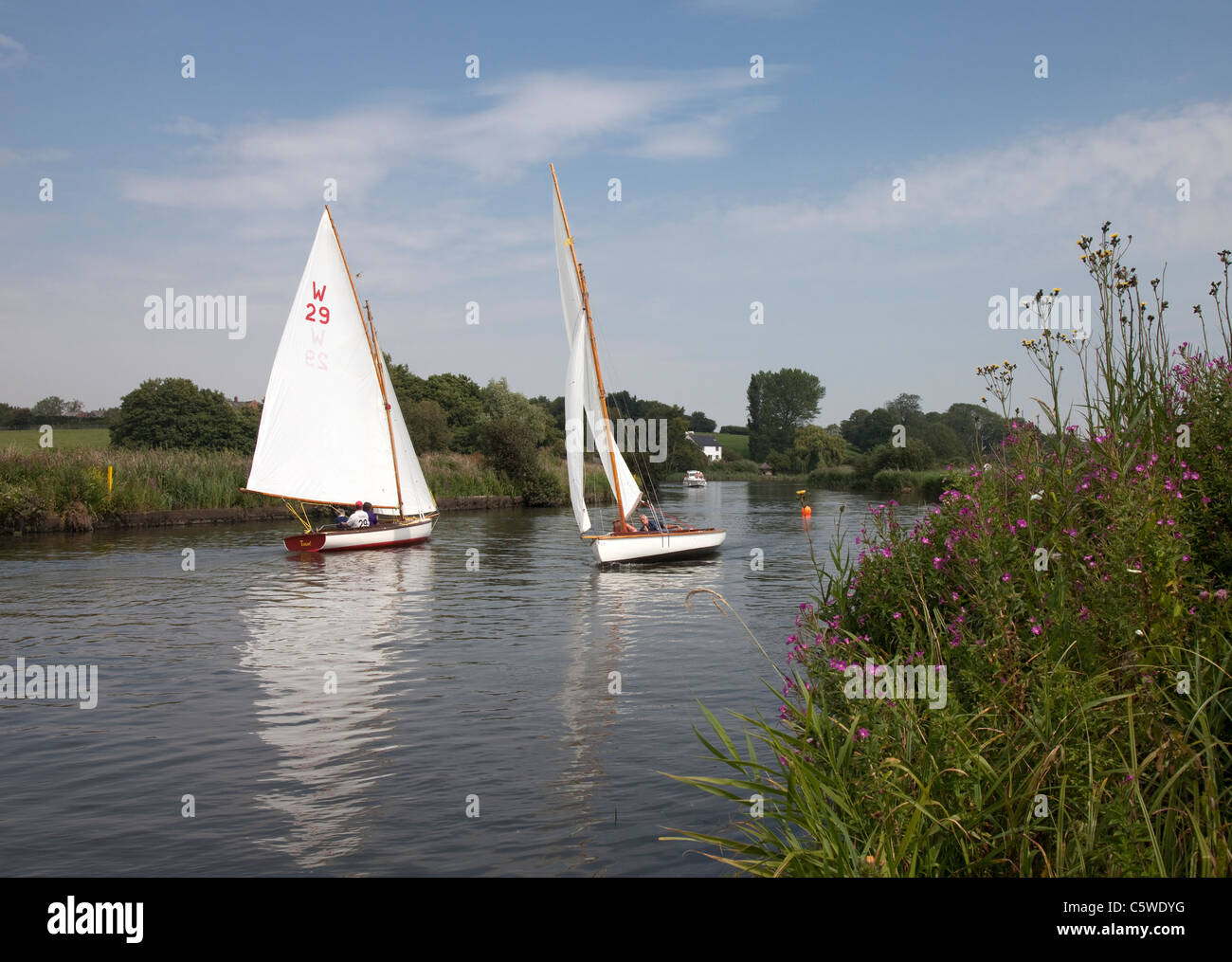 Beccles Sailing Yachts River Waveney Suffolk Stock Photo - Alamy