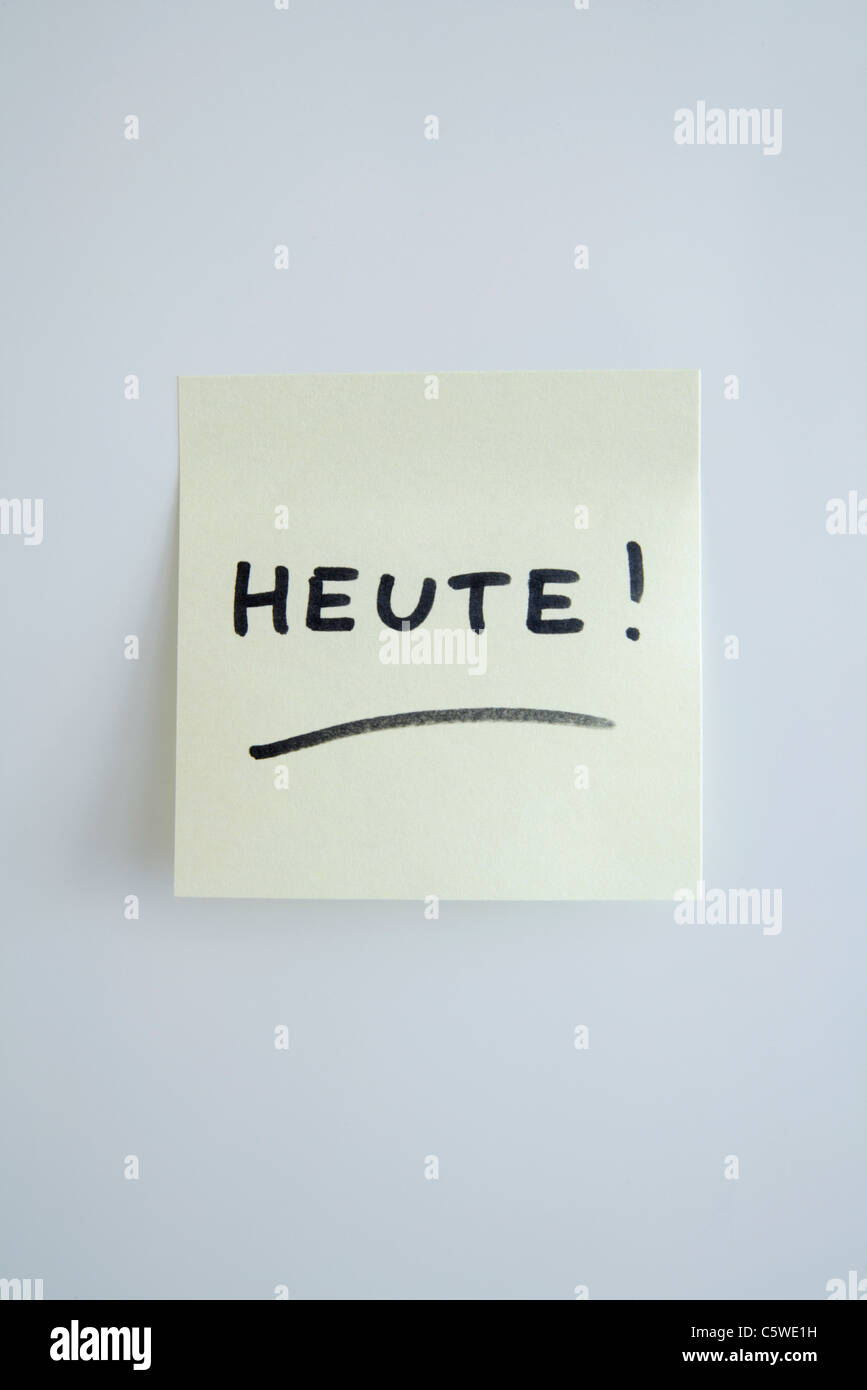 Adhesive note saying "today Stock Photo - Alamy