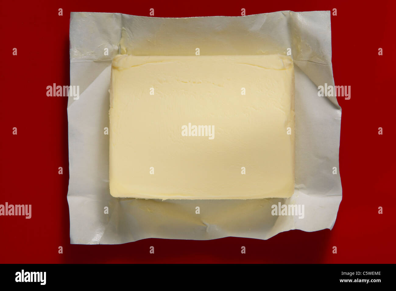 Slab of butter, elevated view Stock Photo - Alamy