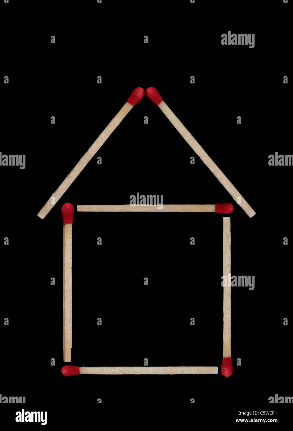 Matchstick house, close-up Stock Photo - Alamy