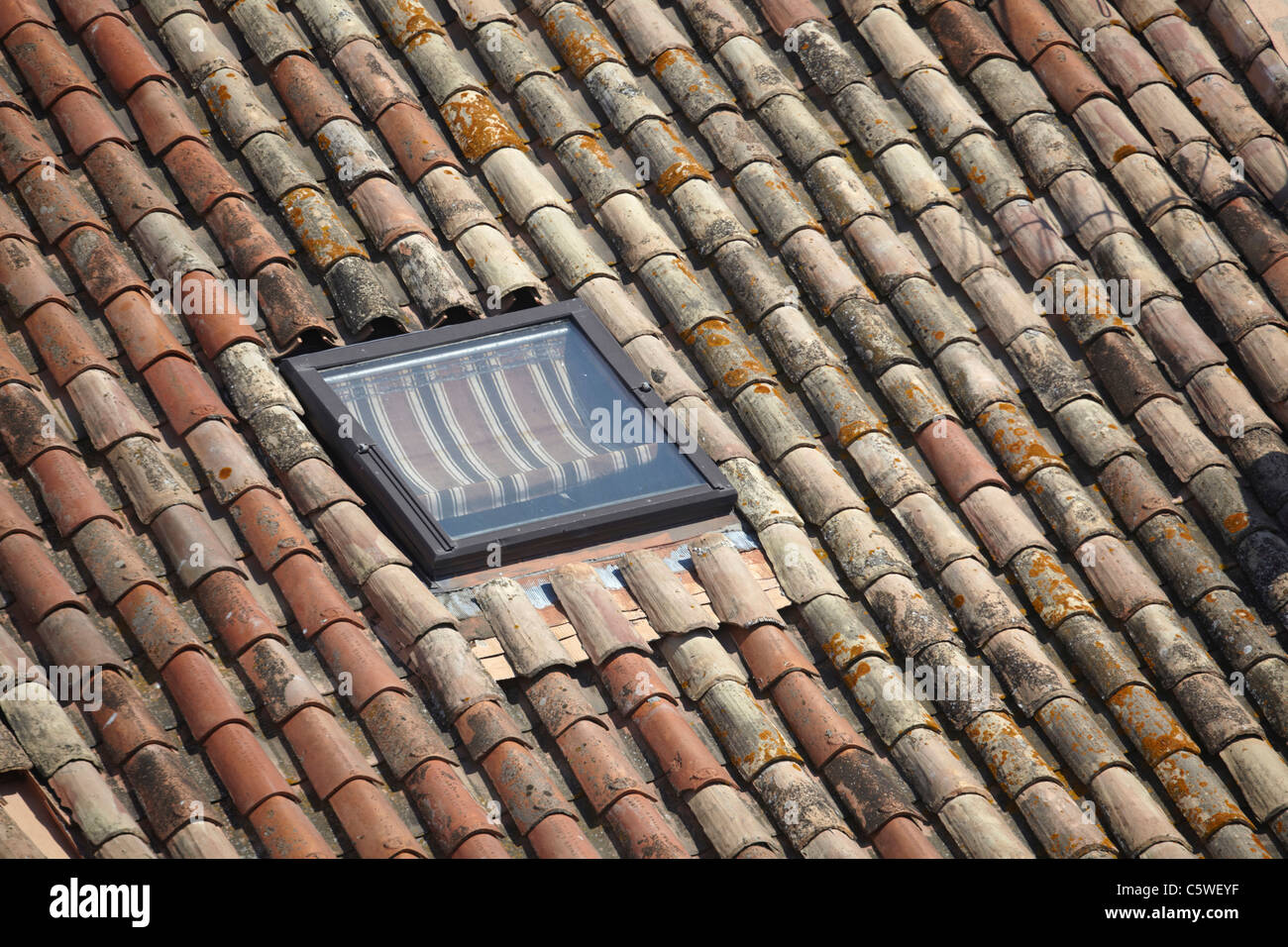 France, Tiled roof and dormer window Stock Photo - Alamy