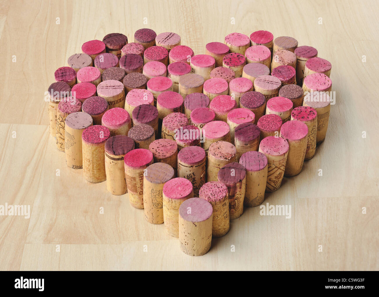 Heart shape formed with corks Stock Photo - Alamy