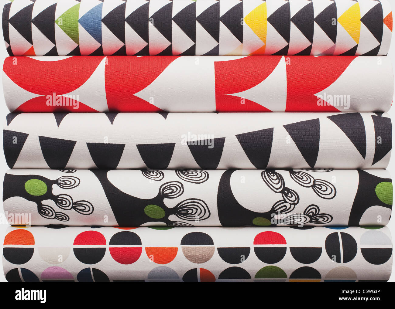 Stacked patterned fabrics, close-up Stock Photo - Alamy