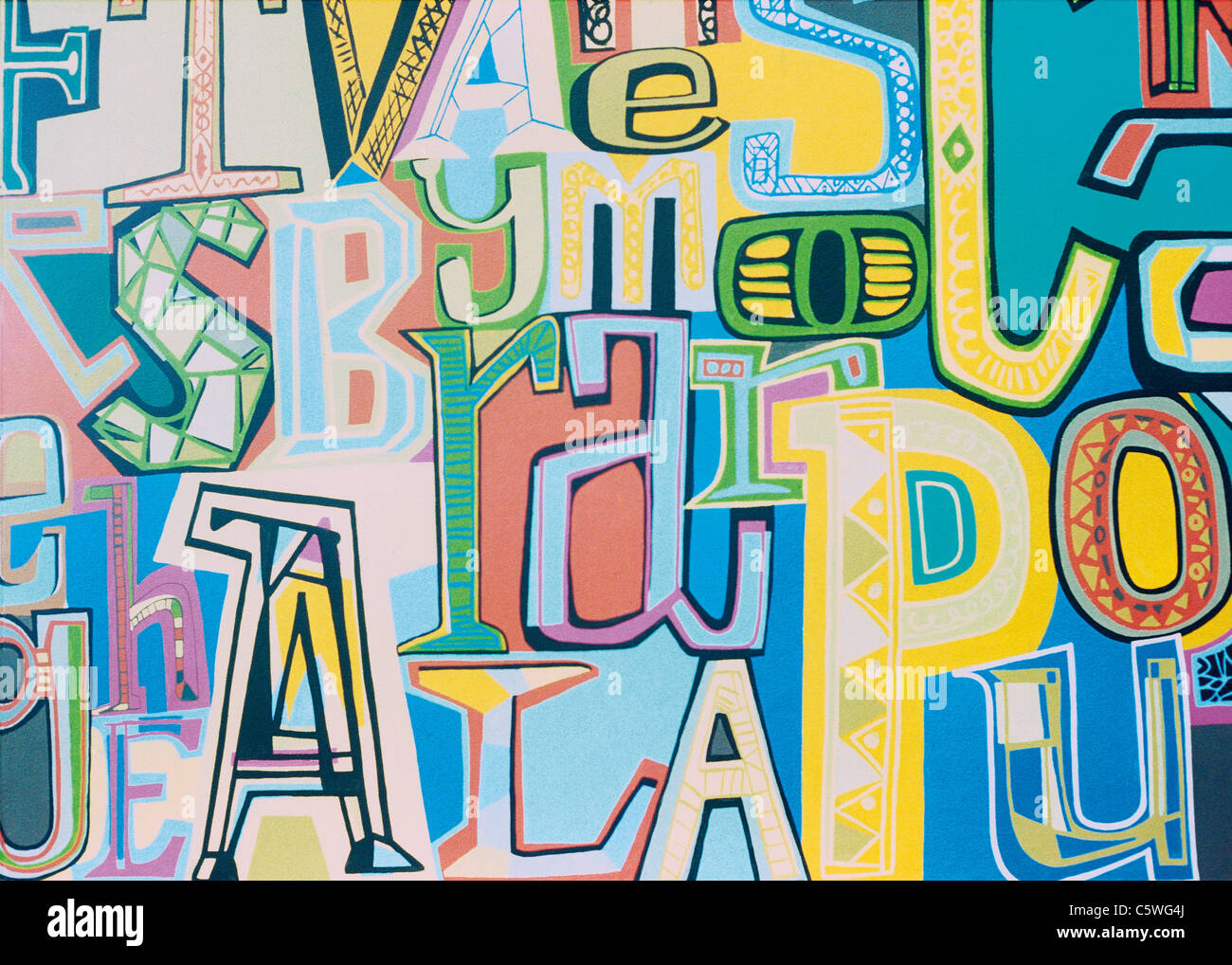 Individual letters graffiti on wall Stock Photo - Alamy