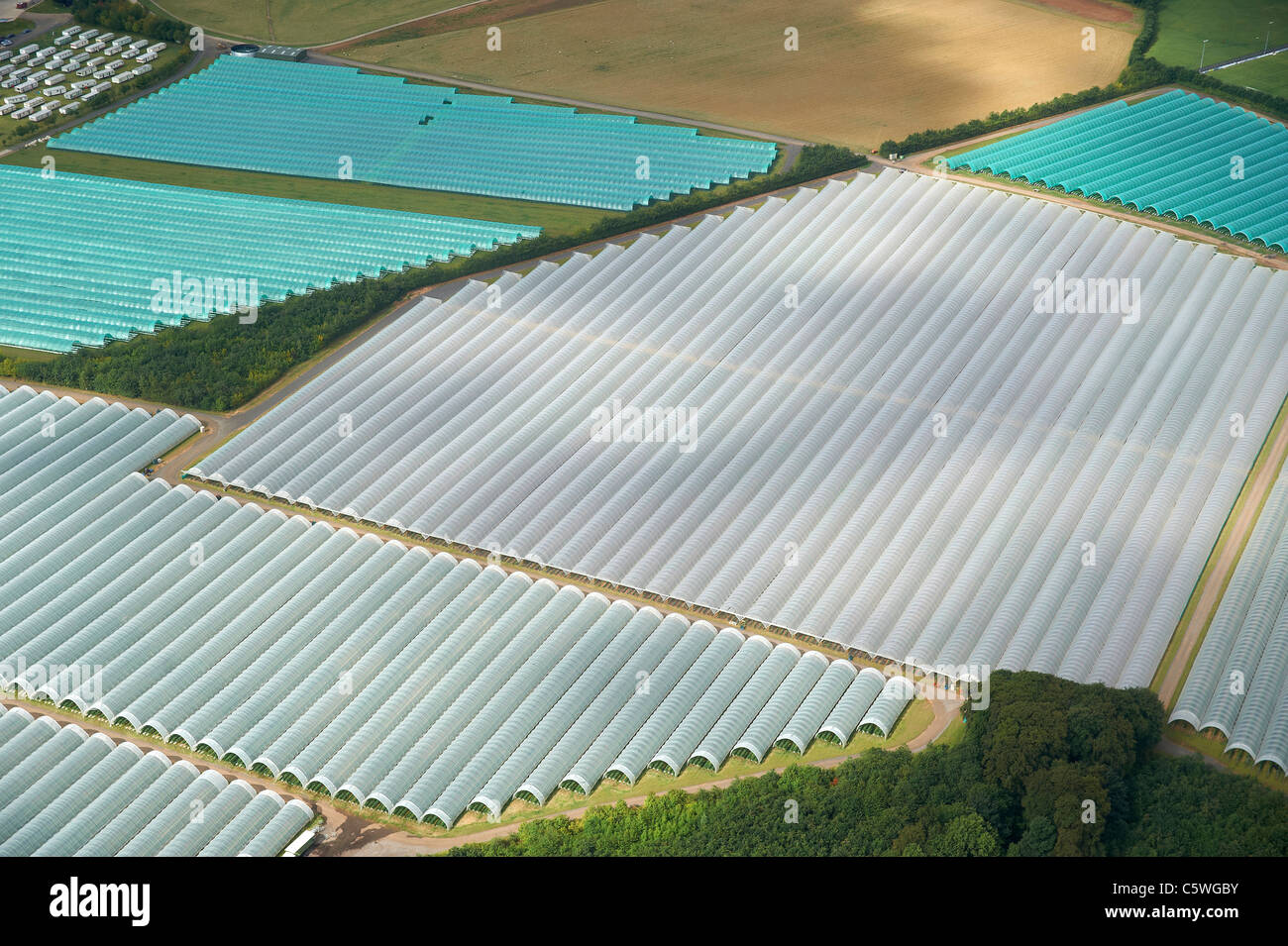 Plastic poly tunnels aerial hi-res stock photography and images - Alamy