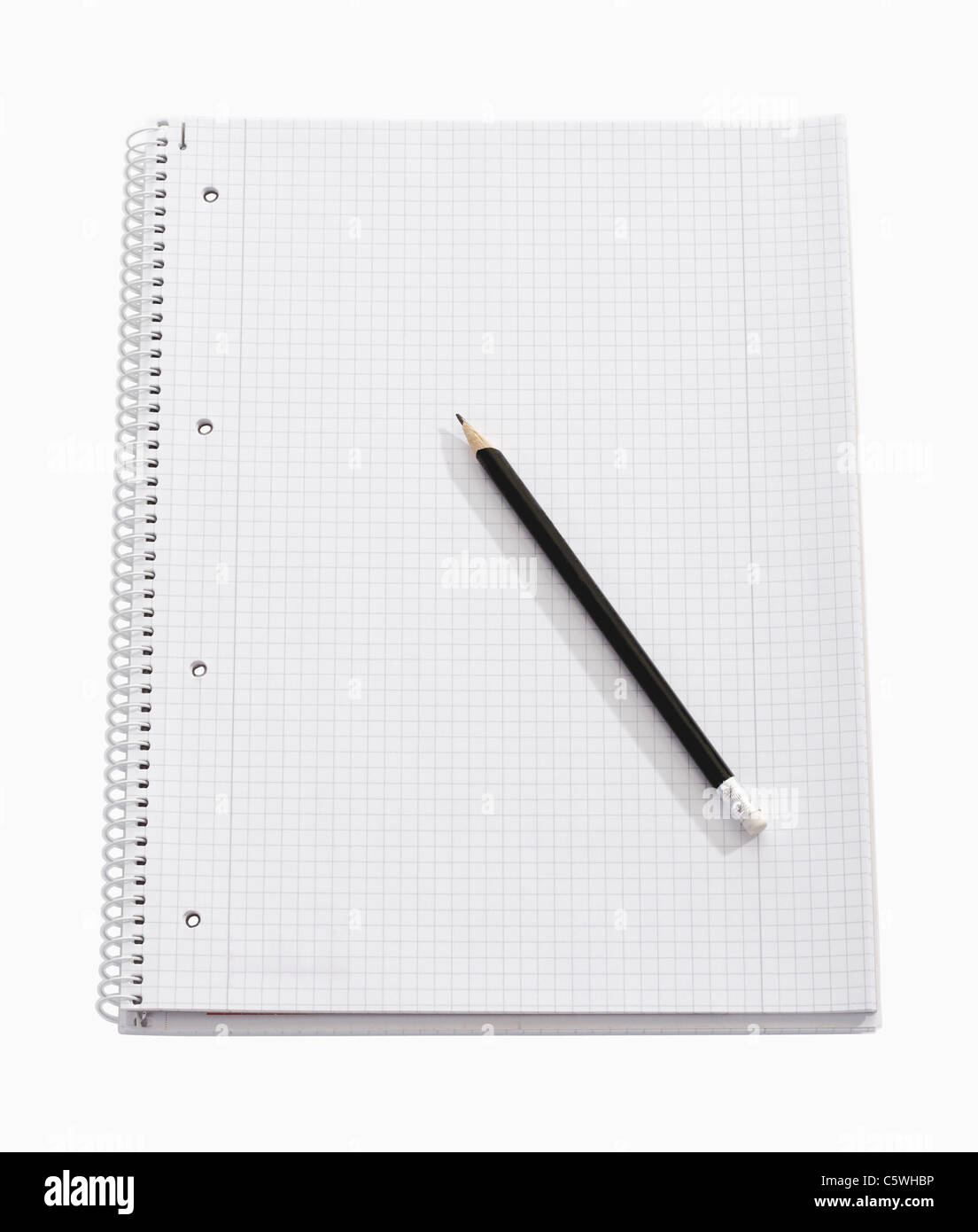 Spiral bound botebook on white background Stock Photo - Alamy