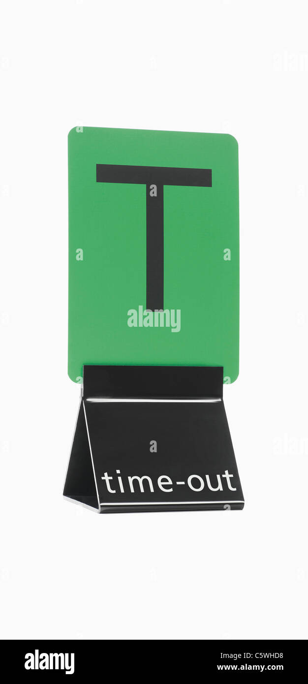 Time out sign on white background Stock Photo - Alamy