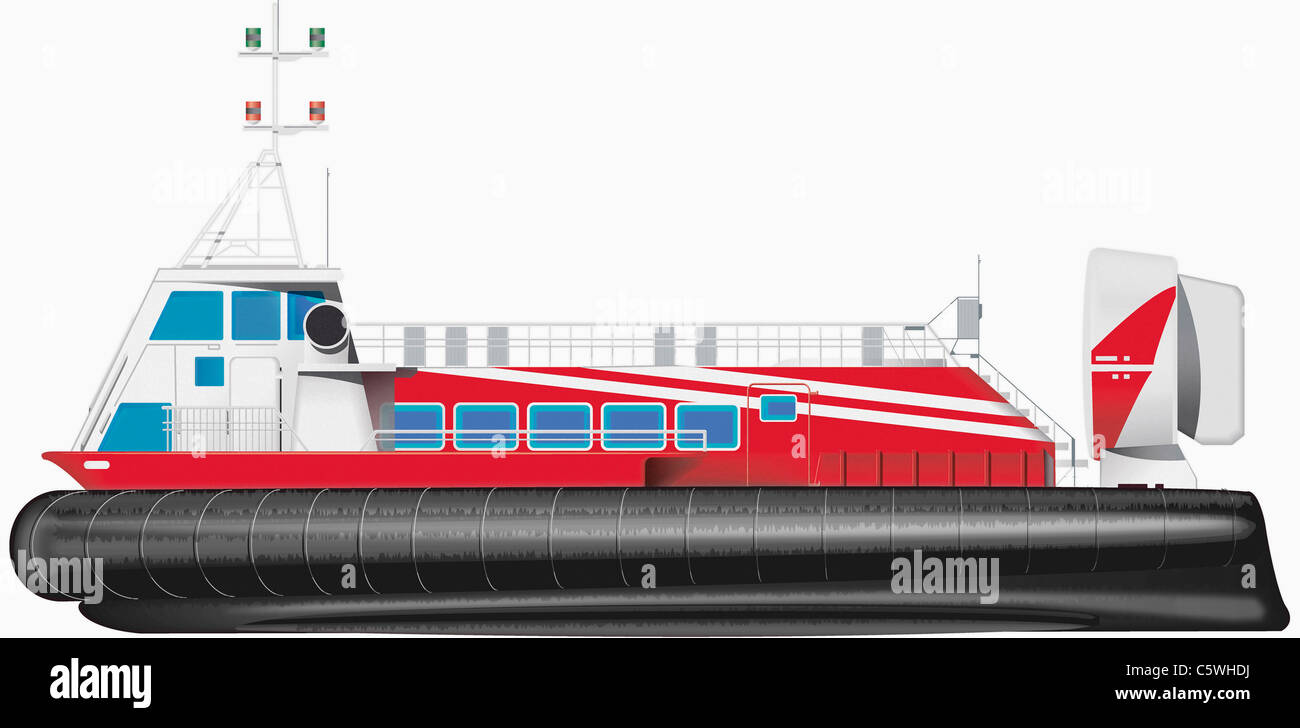 Illustration of hovercraft against white background, close up Stock ...