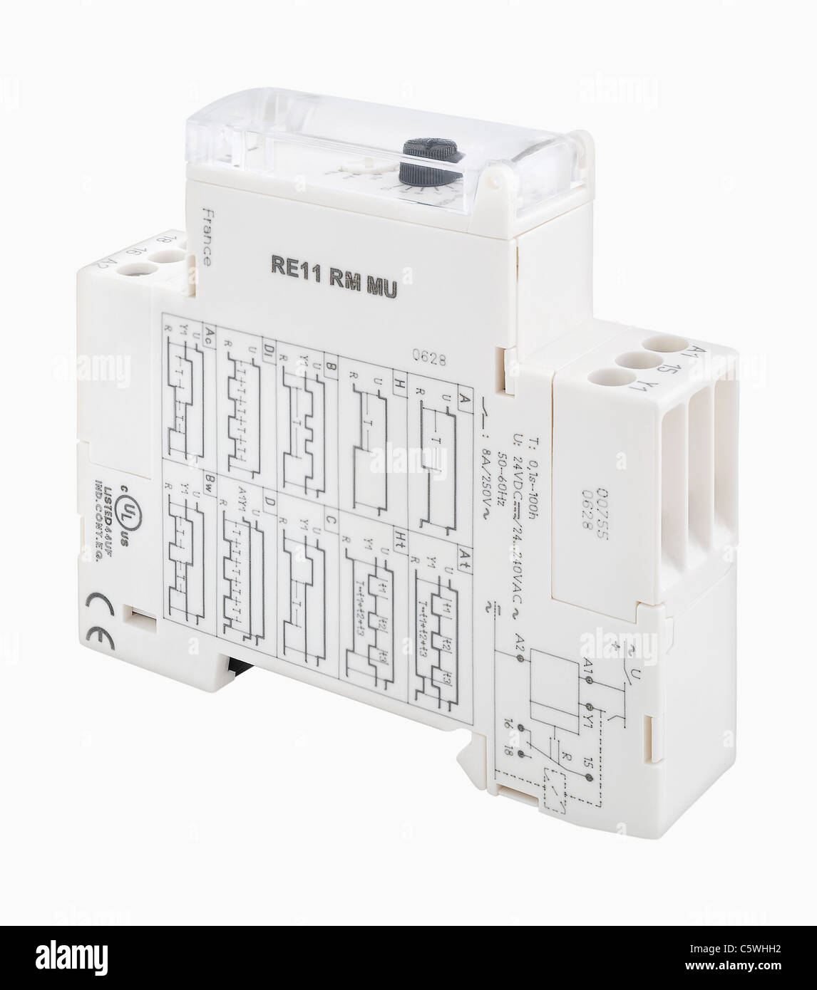 Relay circuitry against white background Stock Photo - Alamy