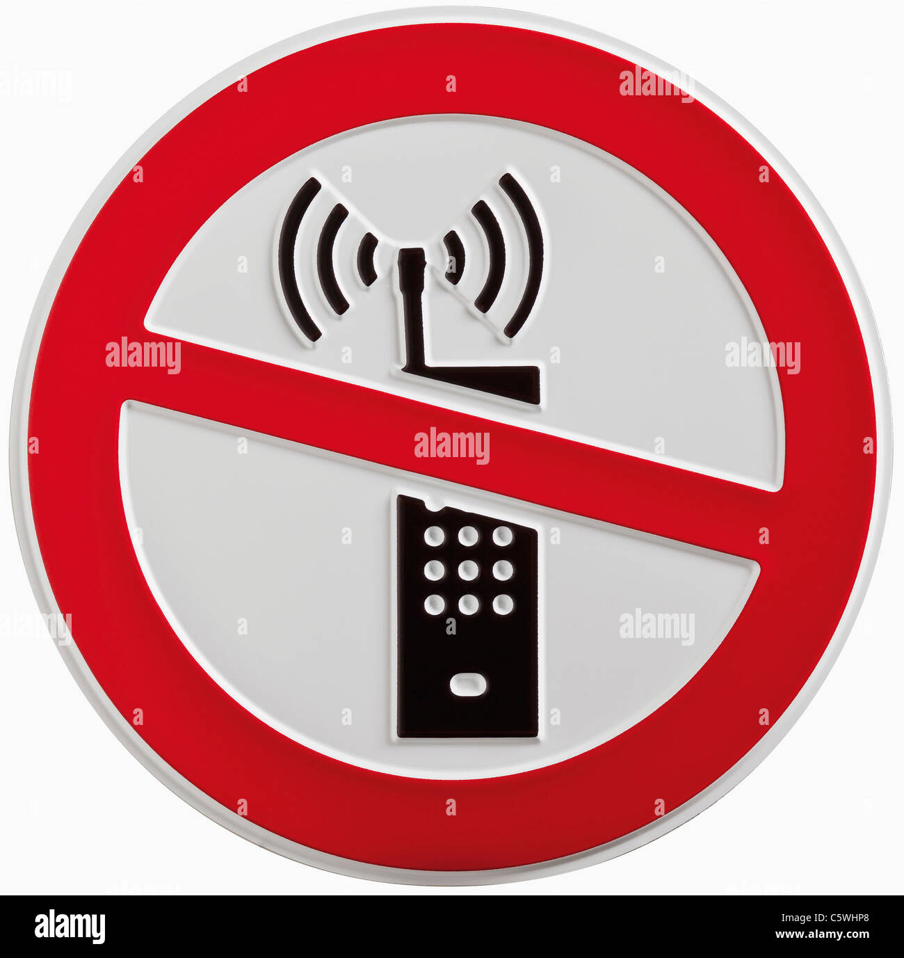 Cell phone ban sign against white background, close up Stock Photo - Alamy