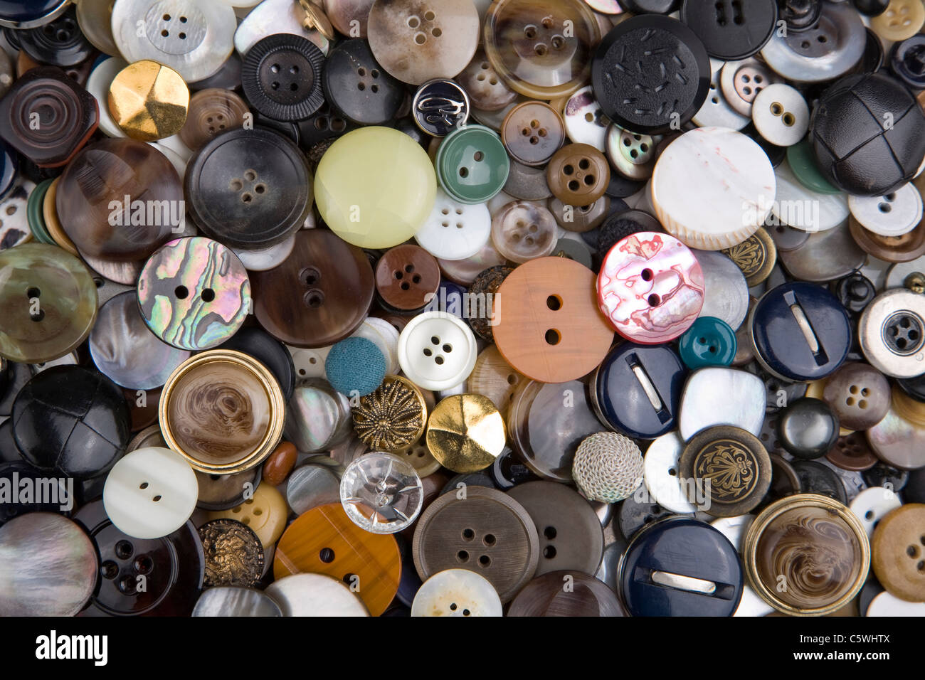 Variety of buttons, full frame Stock Photo - Alamy