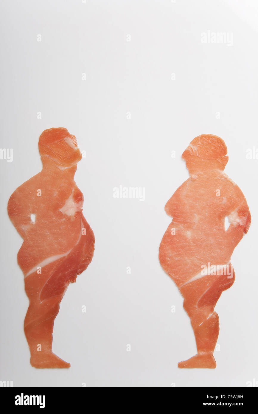 Figurines made from ham Stock Photo - Alamy