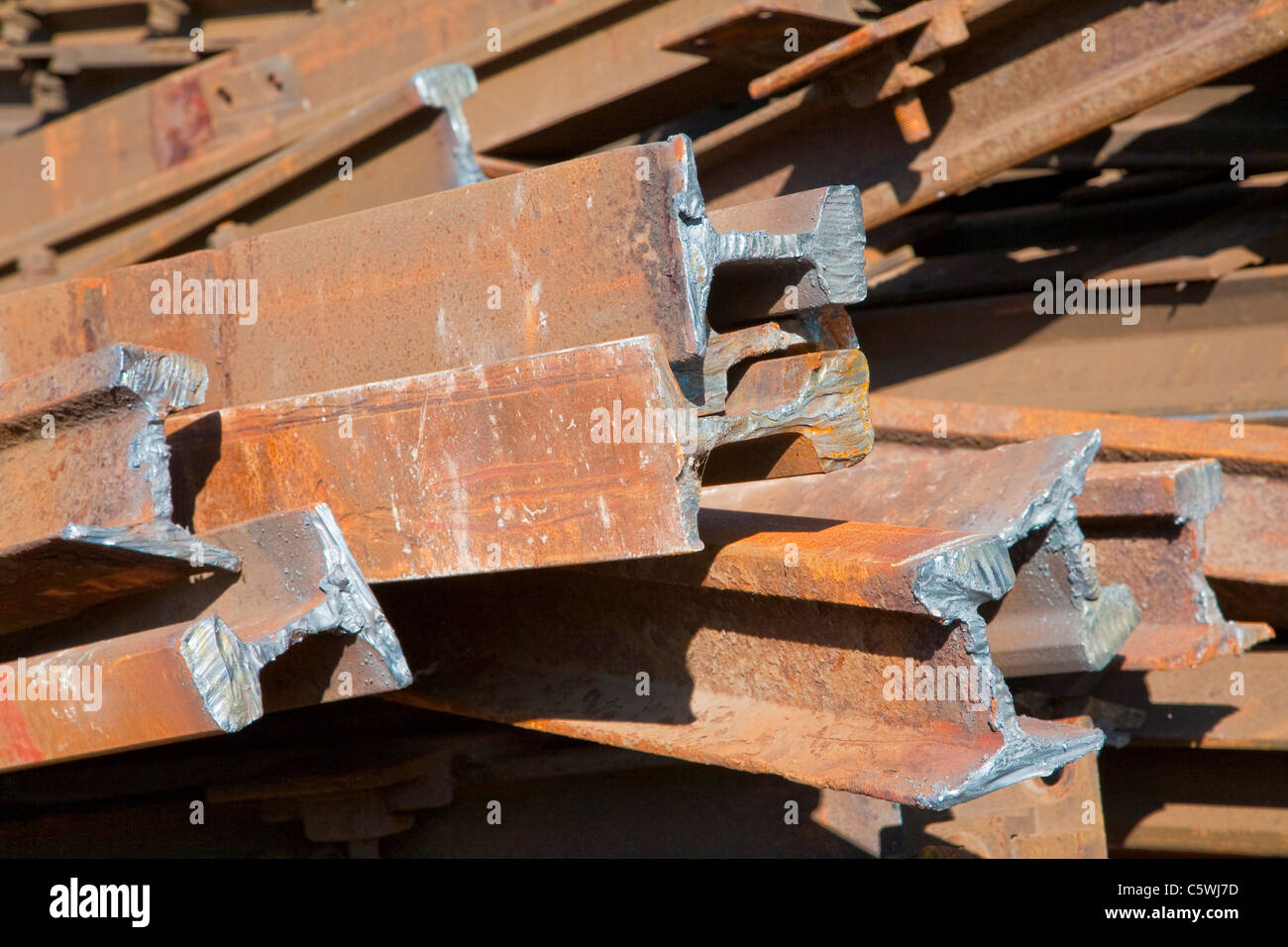 Germany, Scrap, Rusty rails, full frame, close-up Stock Photo - Alamy