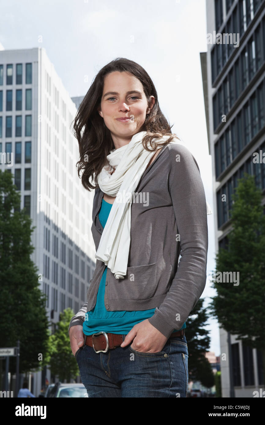 Germany, Berlin, Woman smiling, portrait Stock Photo - Alamy