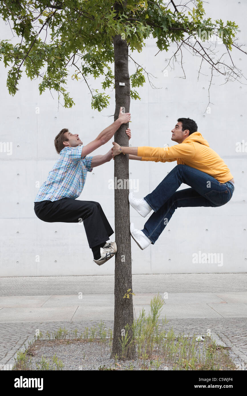 Tree two men hi-res stock photography and images - Alamy