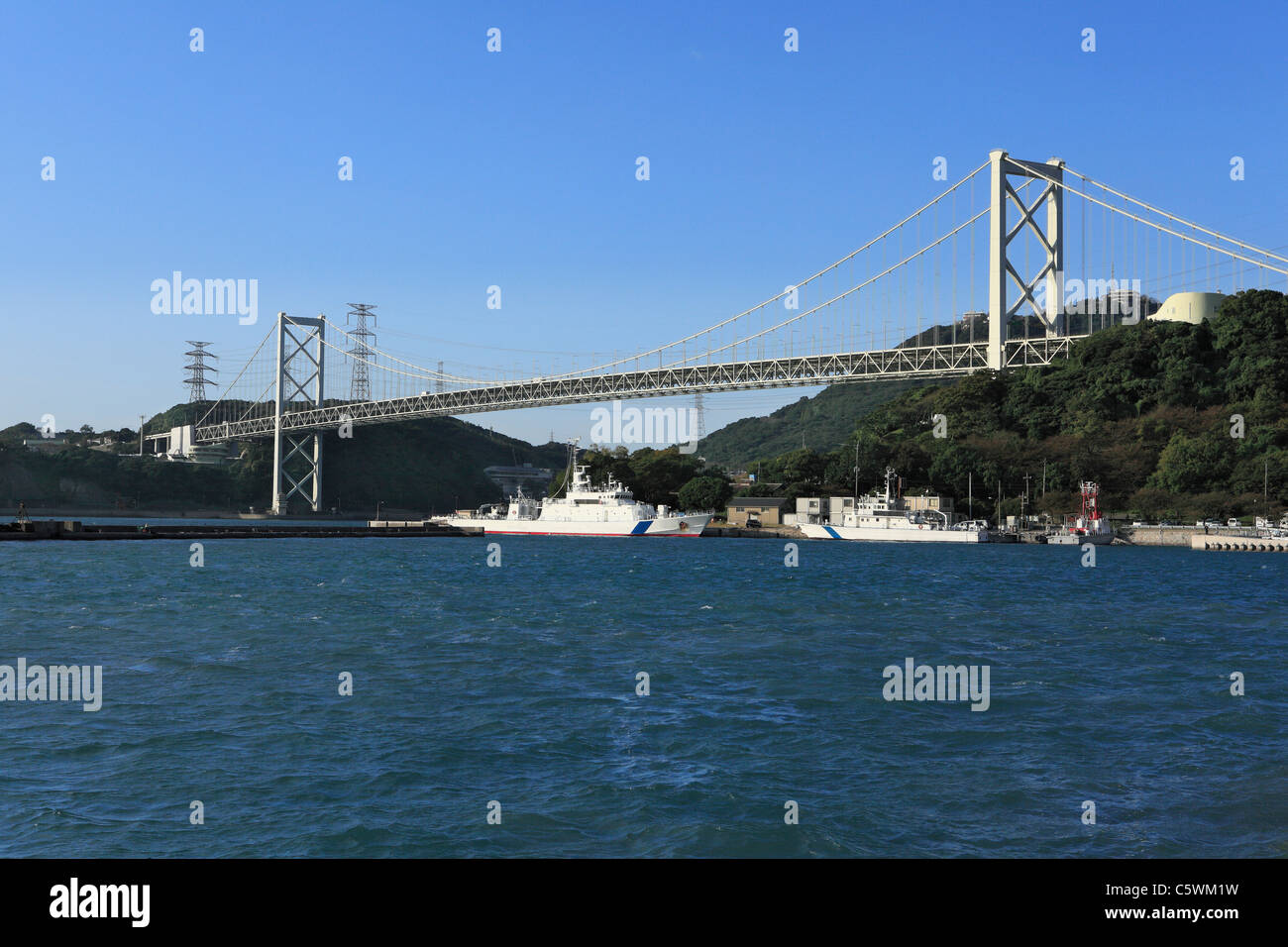 Kanmon Bridge and Boat, Kitakyushu, Fukuoka, Japan Stock Photo - Alamy