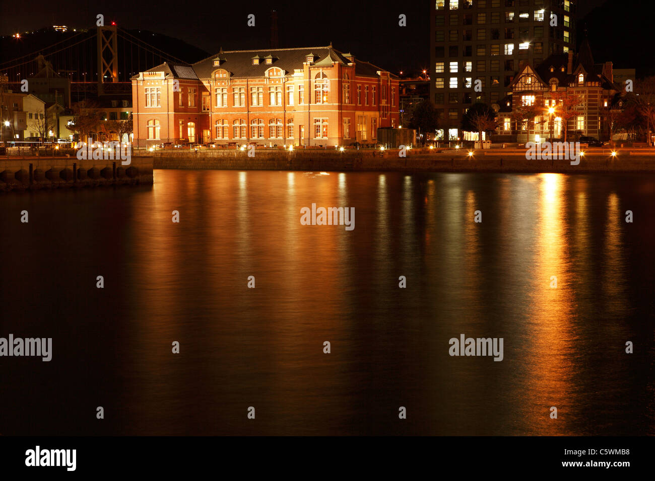 Night View of Kitakyushu Old Moji Custom, Kitakyushu, Fukuoka, Japan ...