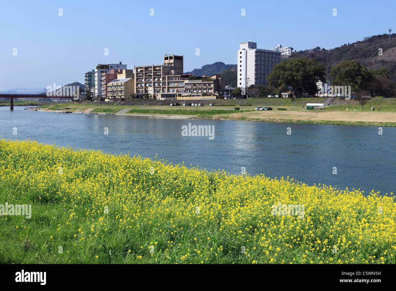 Harazuru Onsen and Chikugo River, Ukiha, Fukuoka, Japan Stock Photo - Alamy