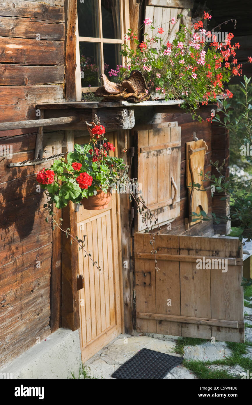 Austria, Karwendel, Log cabin Stock Photo - Alamy