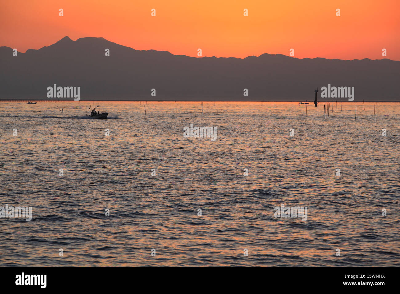 Evening View of Ariake Sea, Yanagawa, Fukuoka, Japan Stock Photo - Alamy